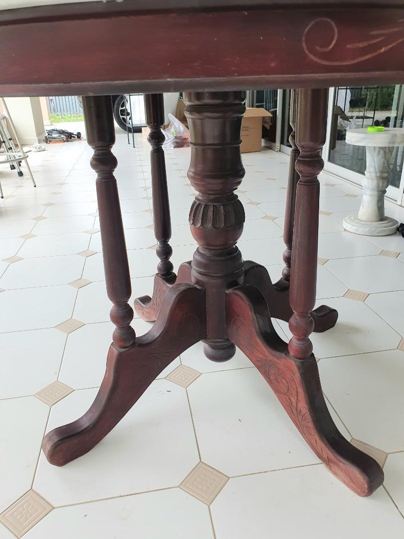 Vintage Peranakan-style "kopi tiam" table, Furniture & Home Living ...