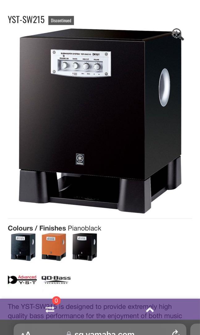 Yamaha YST-SW215 Active Subwoofer, Audio, Soundbars, Speakers ...
