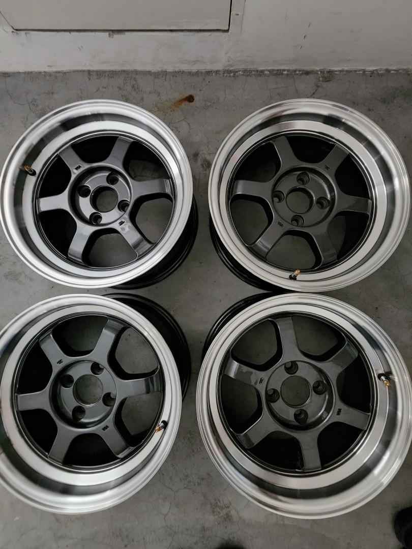 15 te37 deep dish(replica), Car Accessories, Tyres & Rims on Carousell