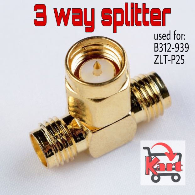 1PC SMA Male to Two SMA Female Antenna Splitter Triple T RF Adapter ...