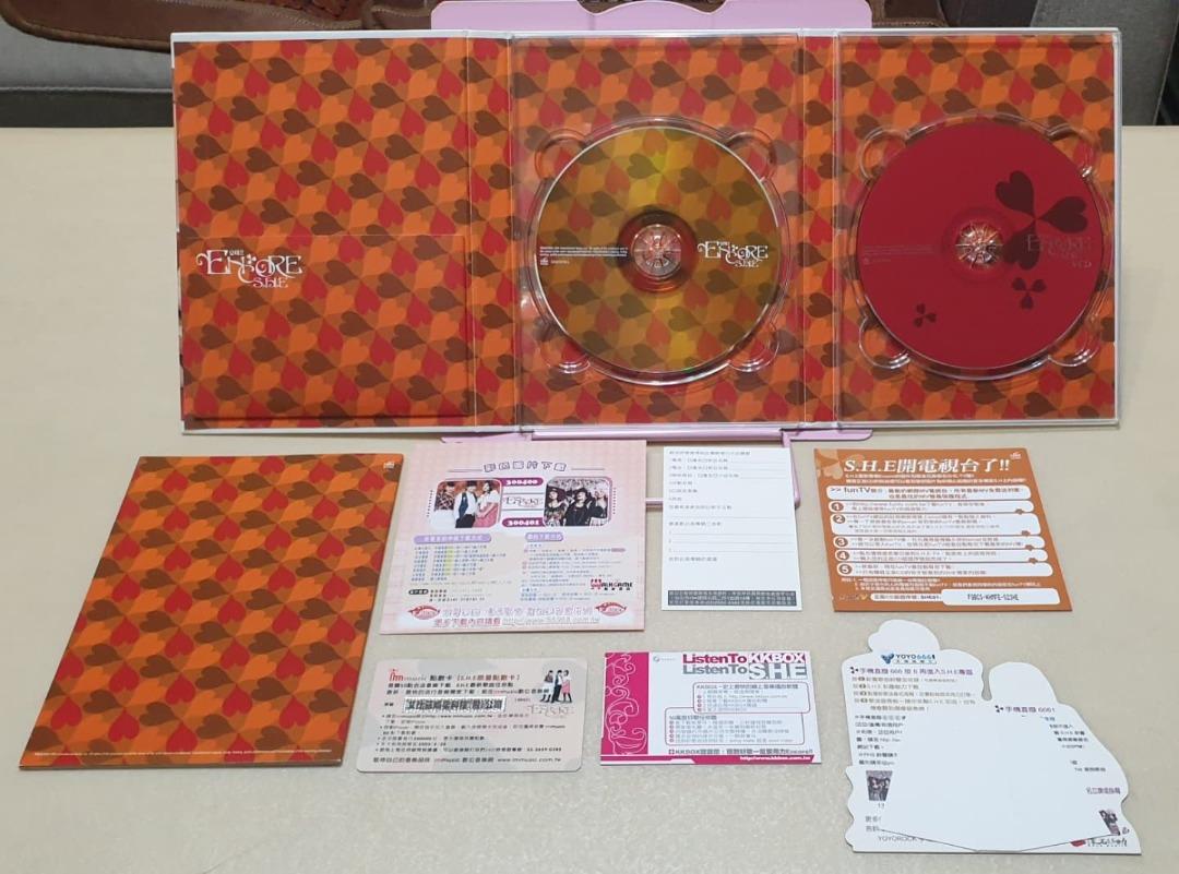 台灣正版 S.H.E ENCORE安可CD+VCD 華研唱片 陳嘉樺 田馥甄 任家萱, 書籍、休閒與玩具, 樂器、音樂相關, 樂譜在旋轉拍賣
