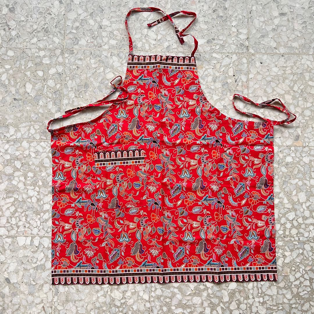 Batik Cotton Apron Handmade in Singapore, Everything Else on Carousell