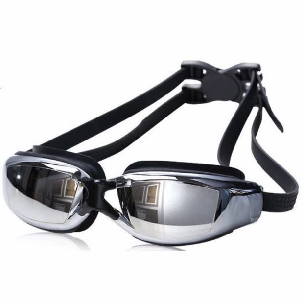 Black Curved Lens Goggles Reflective Anti-Fog UV Shield, Sports ...