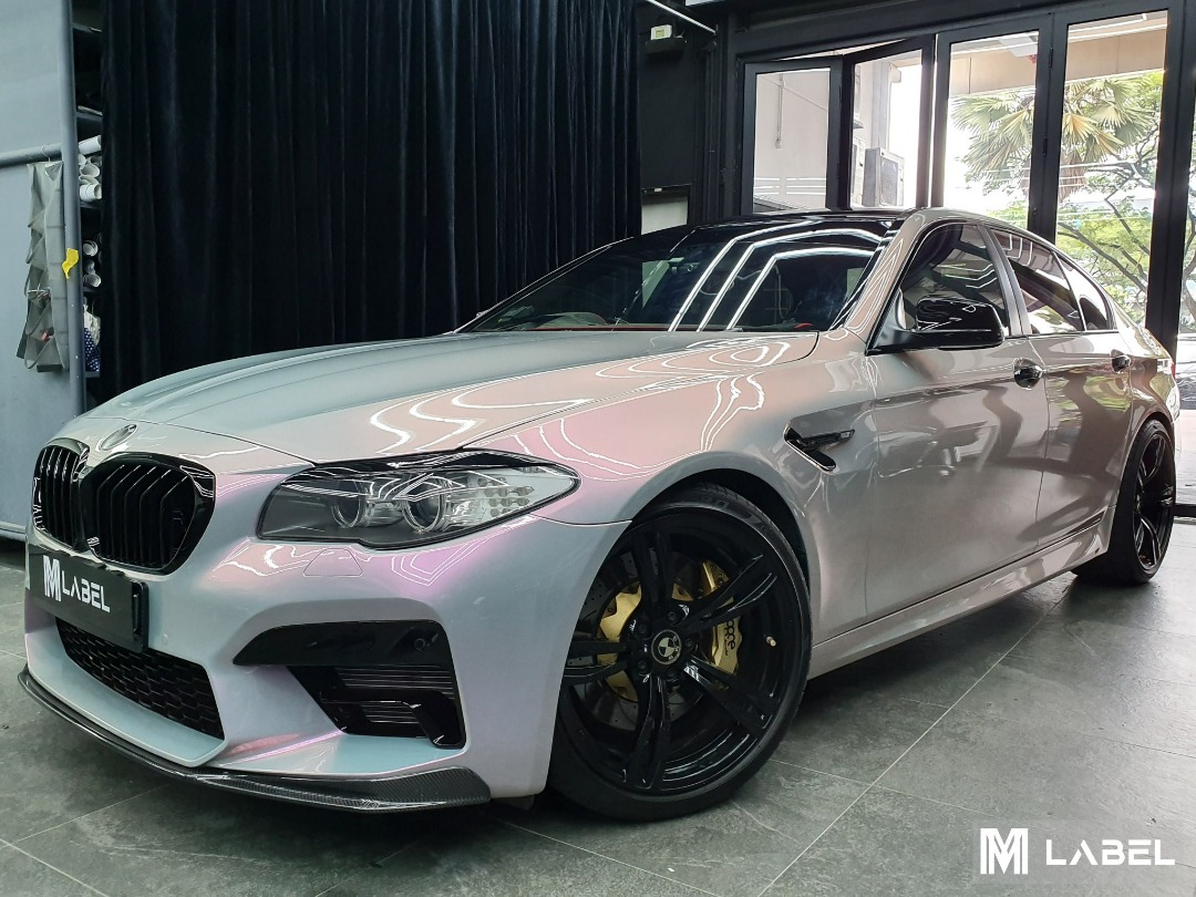 BMW F10 Full Vinyl Wrap - Silver Sunset Gloss, Car Accessories, Car ...