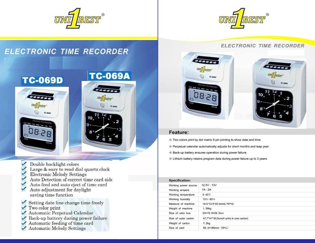 BUNDY CLOCK TIME RECORDER ANALOG AND DIGITAL, Computers & Tech, Office ...