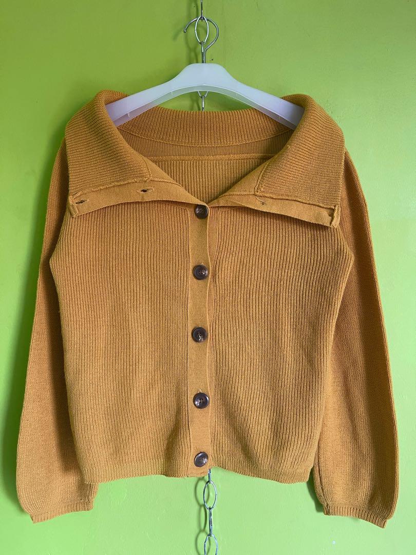 Cardi Lidi warna mustard Brand ROEM Kode C42, Fesyen Wanita, Pakaian ...