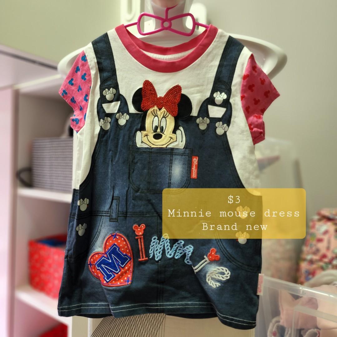 CNY cheong sum uniqlo rainbow red pink Minnie mouse GAP dress, Babies ...