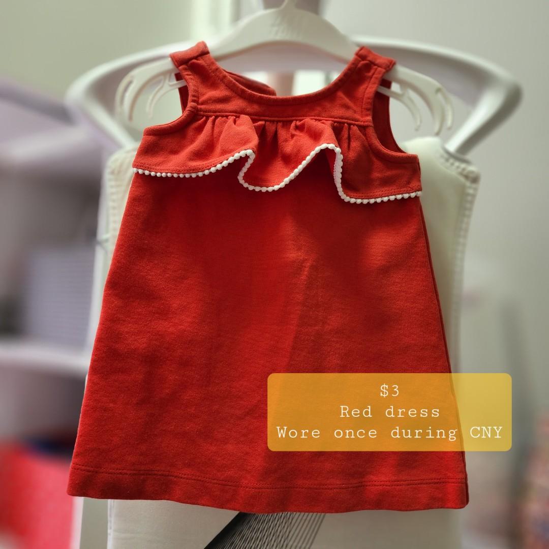 CNY cheong sum uniqlo rainbow red pink Minnie mouse GAP dress, Babies ...