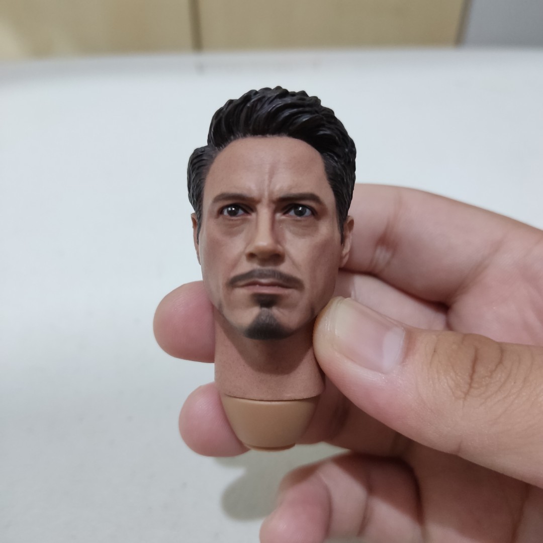 Custom Iron Man Tony Stark Head Sculpt 1/6 Scale Model Figure, Hobbies ...