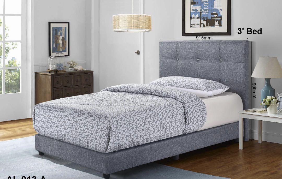 Divan single / single bed / fabric divan bed, Furniture & Home Living ...