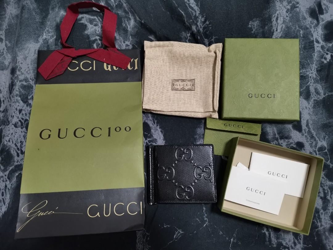 GUCCI GG embossed money clip, Luxury, Bags & Wallets on Carousell