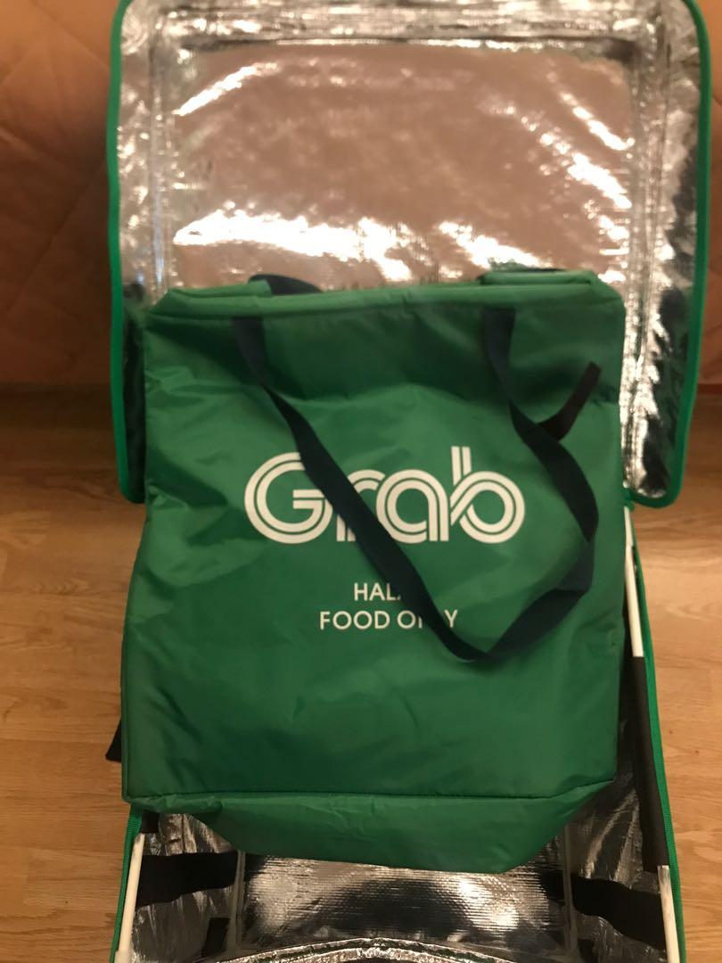 Grab Delivery Bag + Halal Food Bag New!, Motorcycles, Motorcycle ...