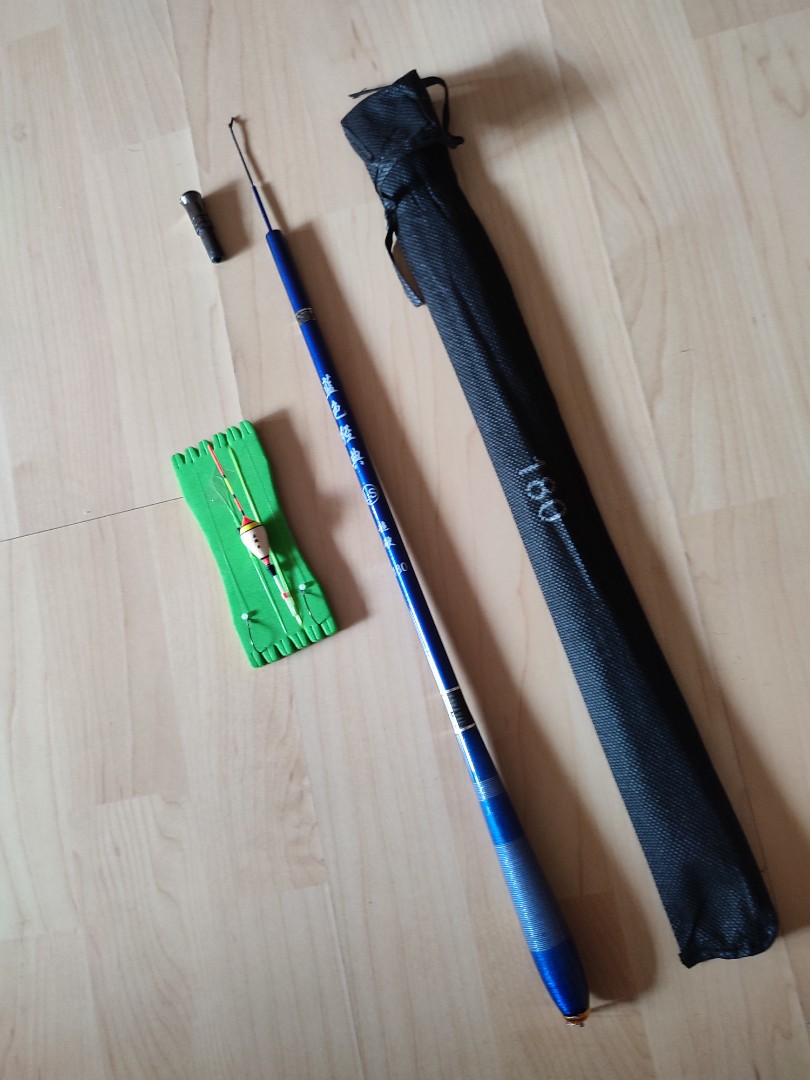 High Carbon 1.8m Prawning Rod complete new set, Sports Equipment ...