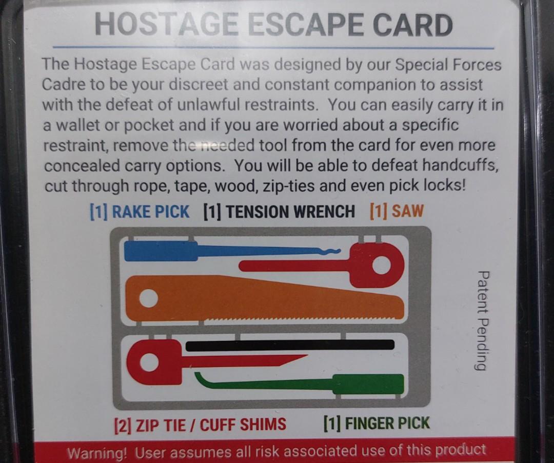 Hostage Escape Card, Furniture & Home Living, Security & Locks, Locks ...