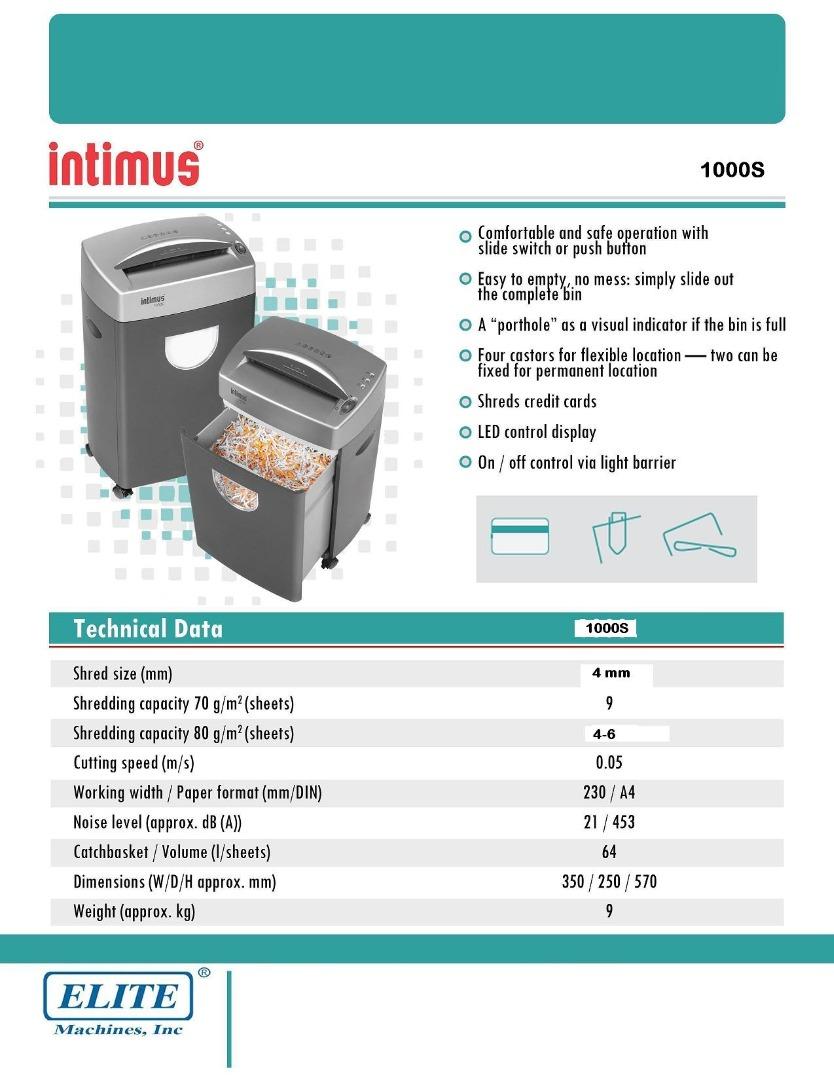 INTIMUS PAPER SHREDDER ENRTY LEVEL AND HEAVY DUTY, Computers & Tech ...
