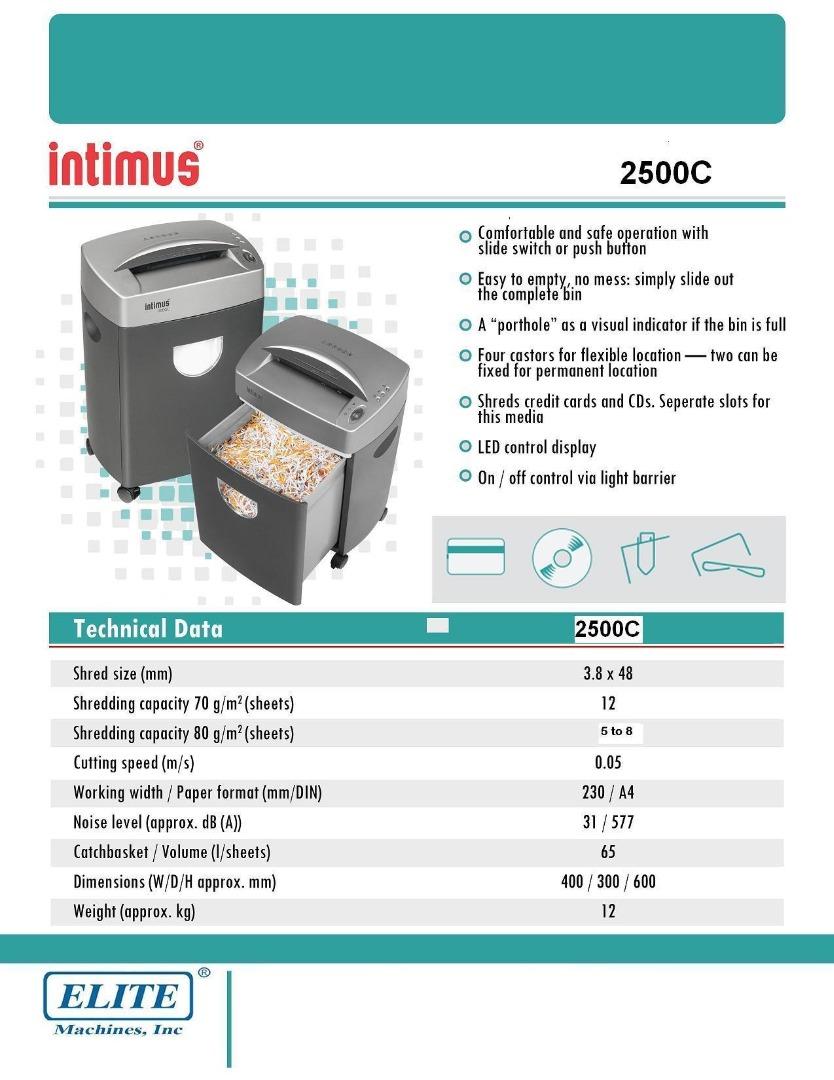 INTIMUS PAPER SHREDDER ENRTY LEVEL AND HEAVY DUTY, Computers & Tech ...