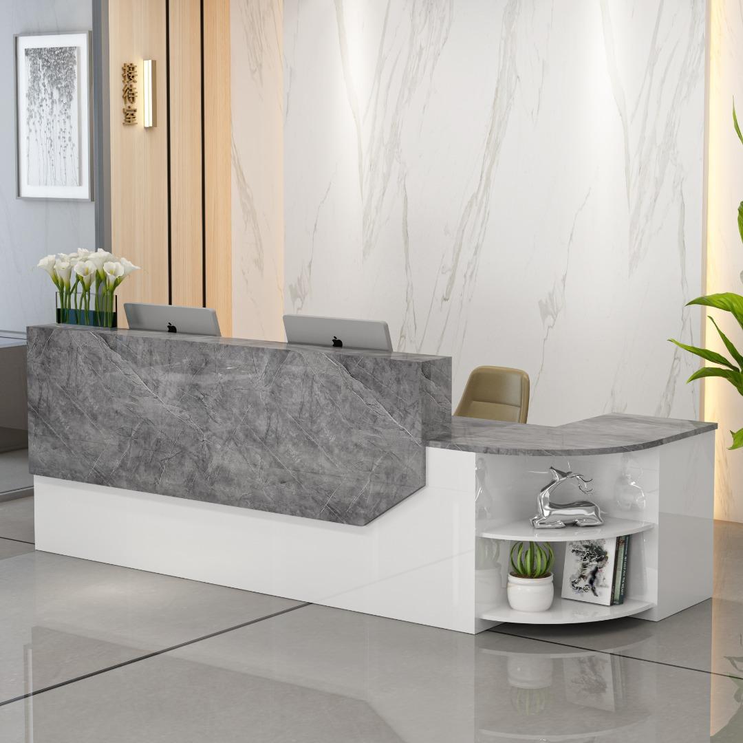 L-Shape Cashier counter Reception Desk [Durable], Furniture & Home ...