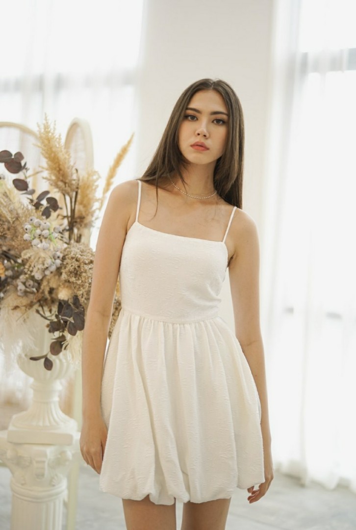 FINAL MARKDOWN - MIKAYLA Jaede Floral Babydoll Dress in White, Women's ...