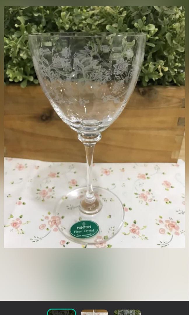 Minton crystal glass set of 2, Furniture & Home Living, Kitchenware ...