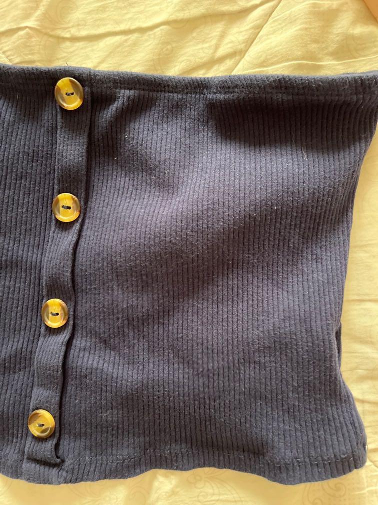 Navy Blue Tube Top, Women's Fashion, Tops, Sleeveless on Carousell