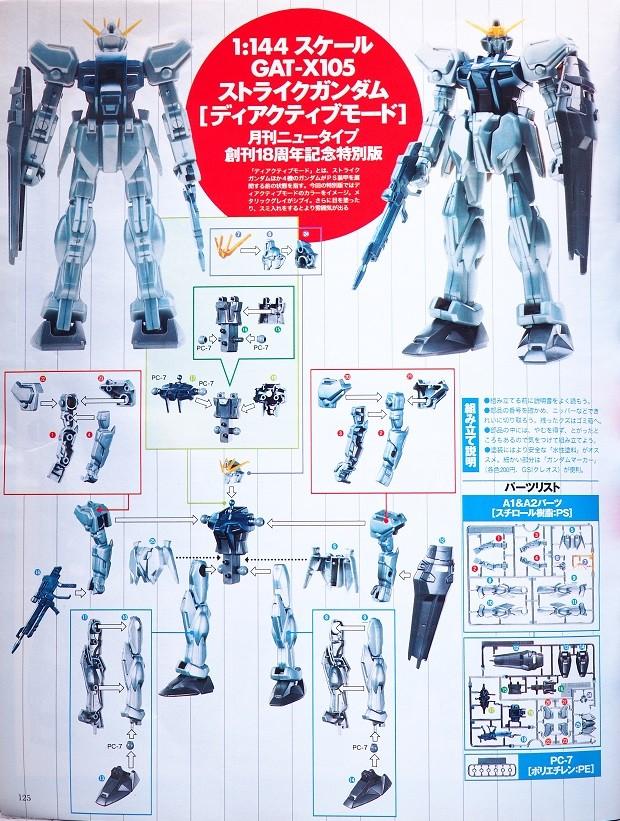 Newtype Magazine exclusive Strike Gundam Deactive mode Ng 144 Model kit ...