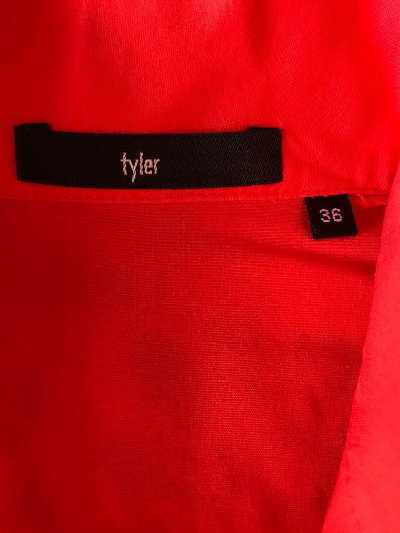 Original Tyler Red Polo with White Trim & Belt, Women's Fashion, Tops ...
