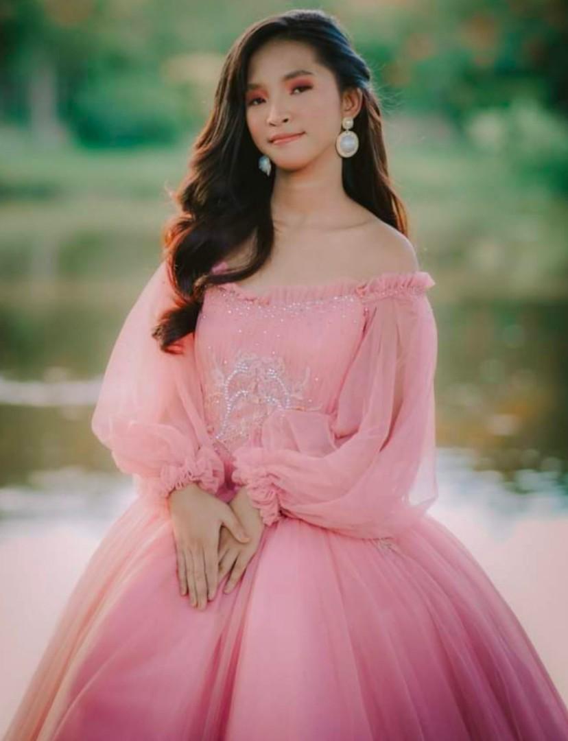 Pink Gown, Women's Fashion, Dresses & Sets, Evening dresses & gowns on ...