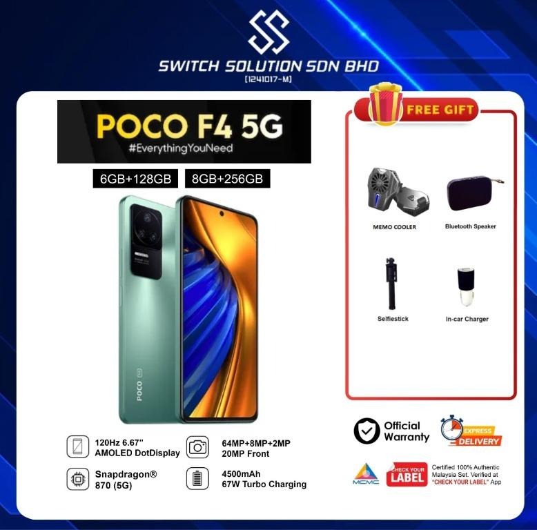 POCO F4 5G Smartphone (6GB RAM+128GB ROM/ 8GB RAM+256GB ROM), 1 Year ...