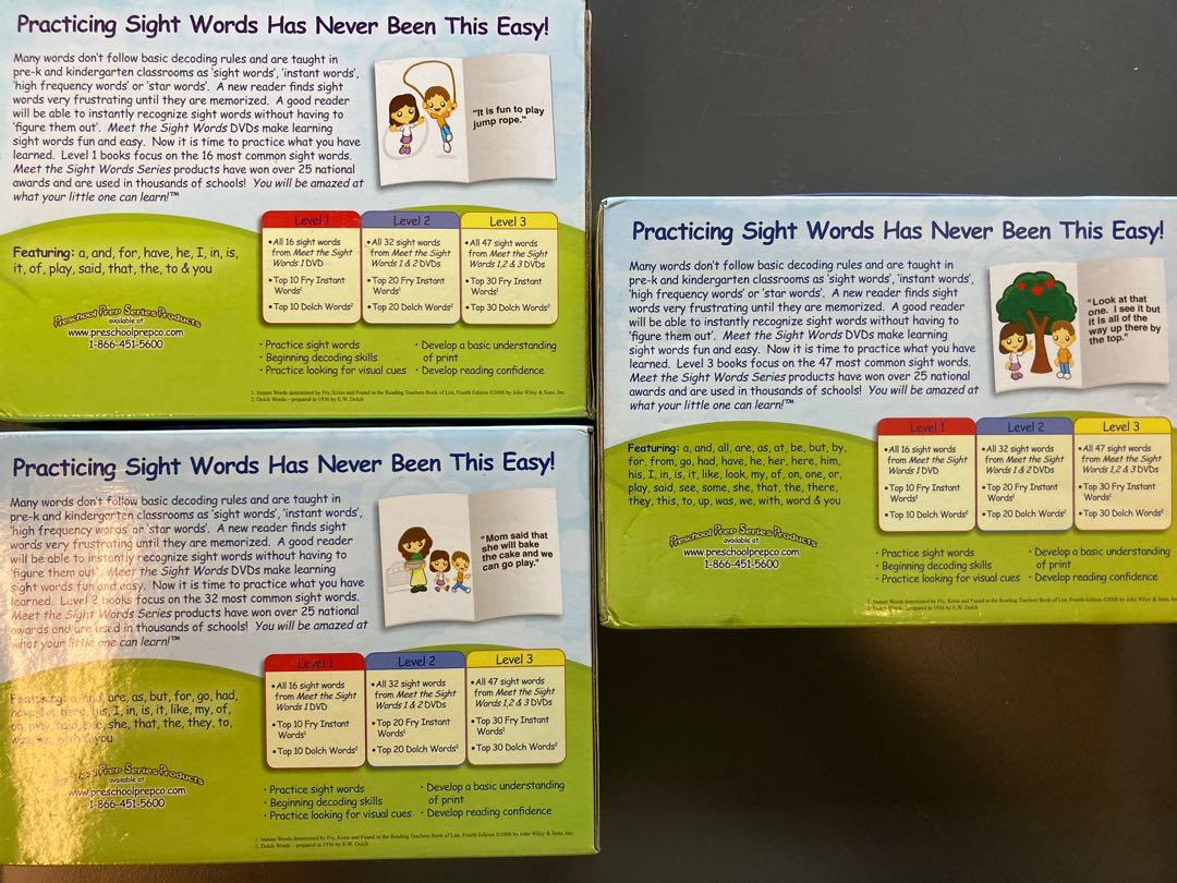 Preschool Prep Meet the Sight Words Series Level 1 to 3 (total 36 books ...