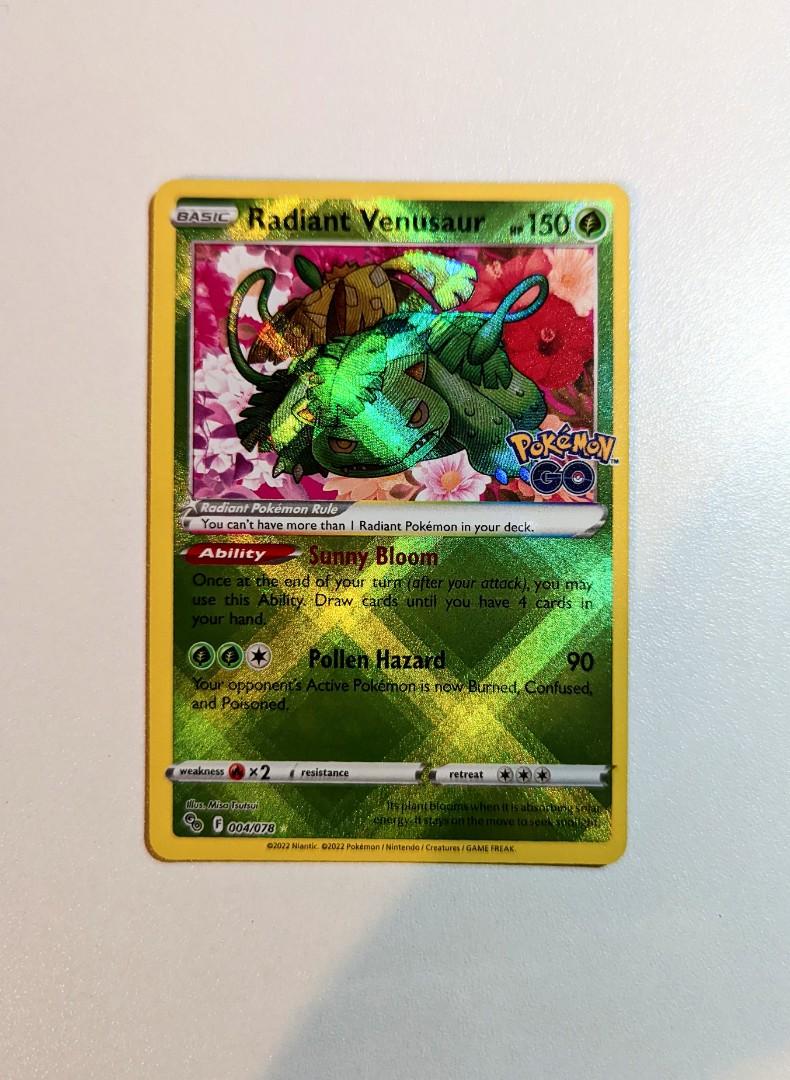 Radiant Venusaur Radiant Rare PKMN Go 004/078, Hobbies & Toys, Toys ...