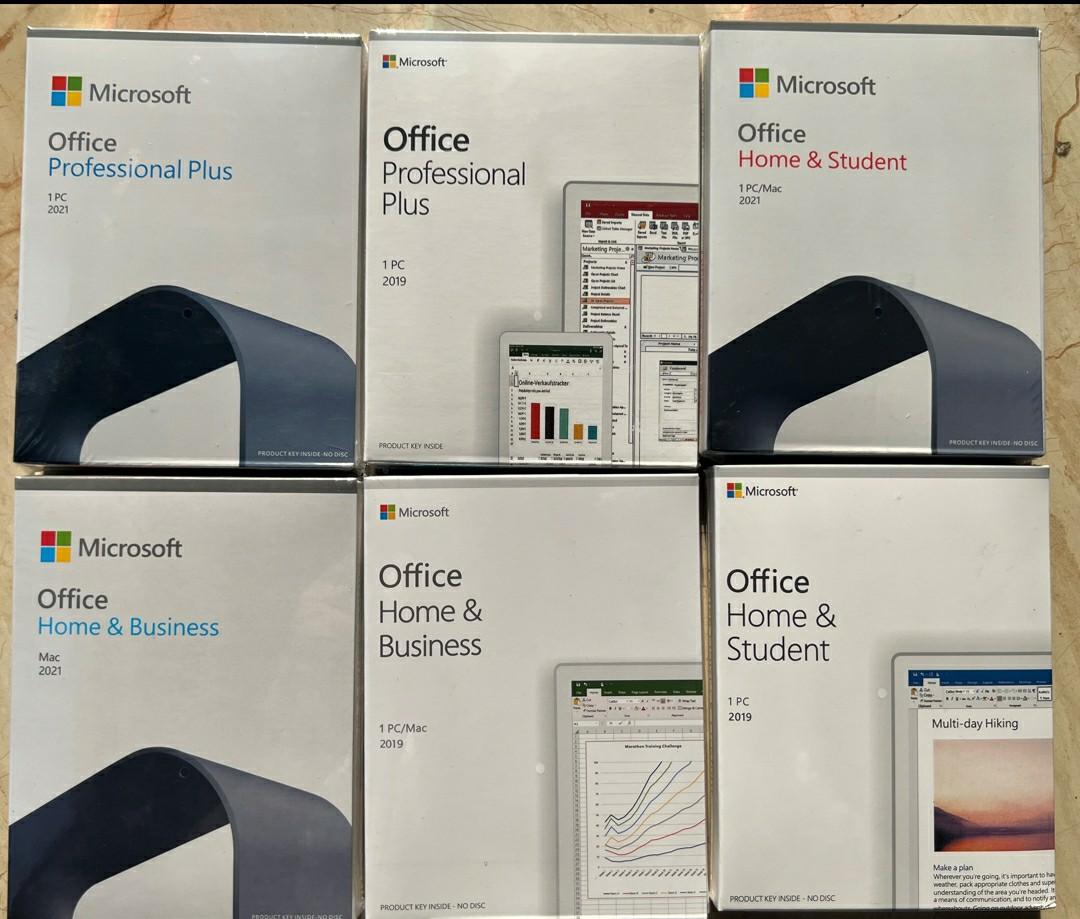Retail Pack Box Microsoft Office 2021 & 2019 Series - Home and Student ...