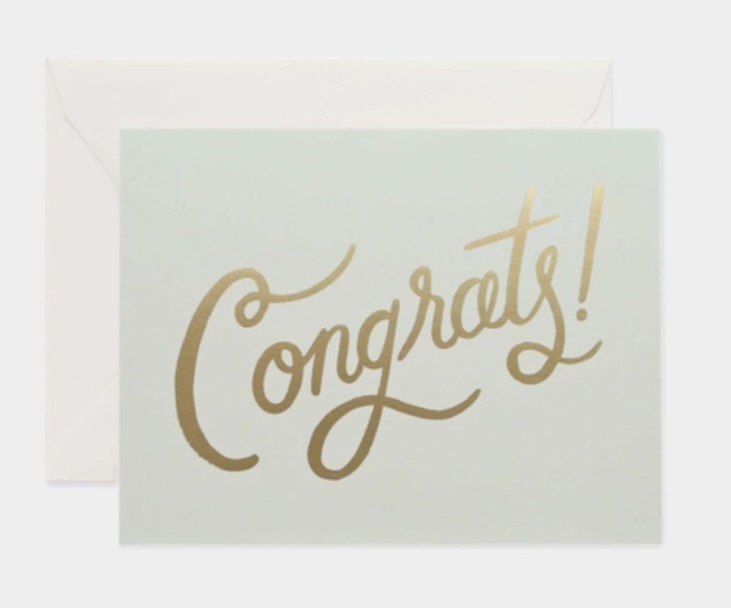 Rifle Paper Co “Congrats!” Congratulations Card (Blank inside), Hobbies ...