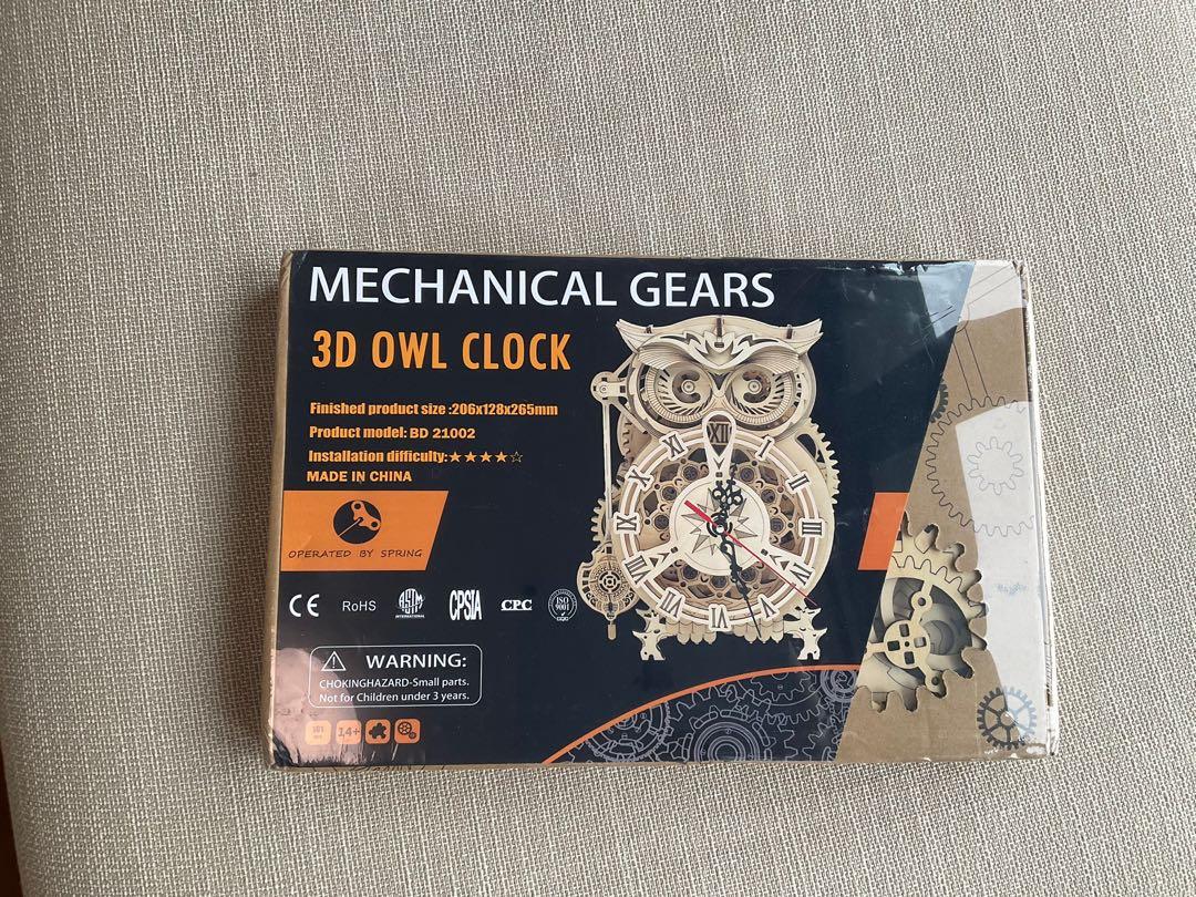 Robotime Rokr Owl Clock 3D Wooden Puzzle, Hobbies & Toys, Toys & Games ...