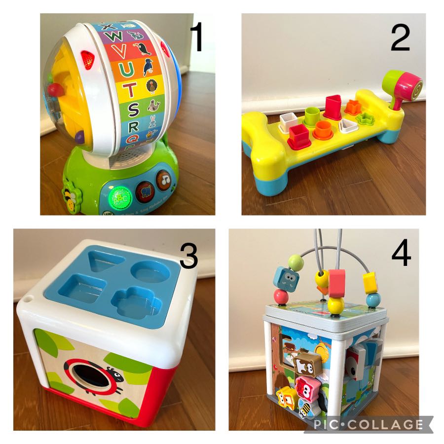 Shape sorting, musical spinner, wooden toy bundle, Babies & Kids ...