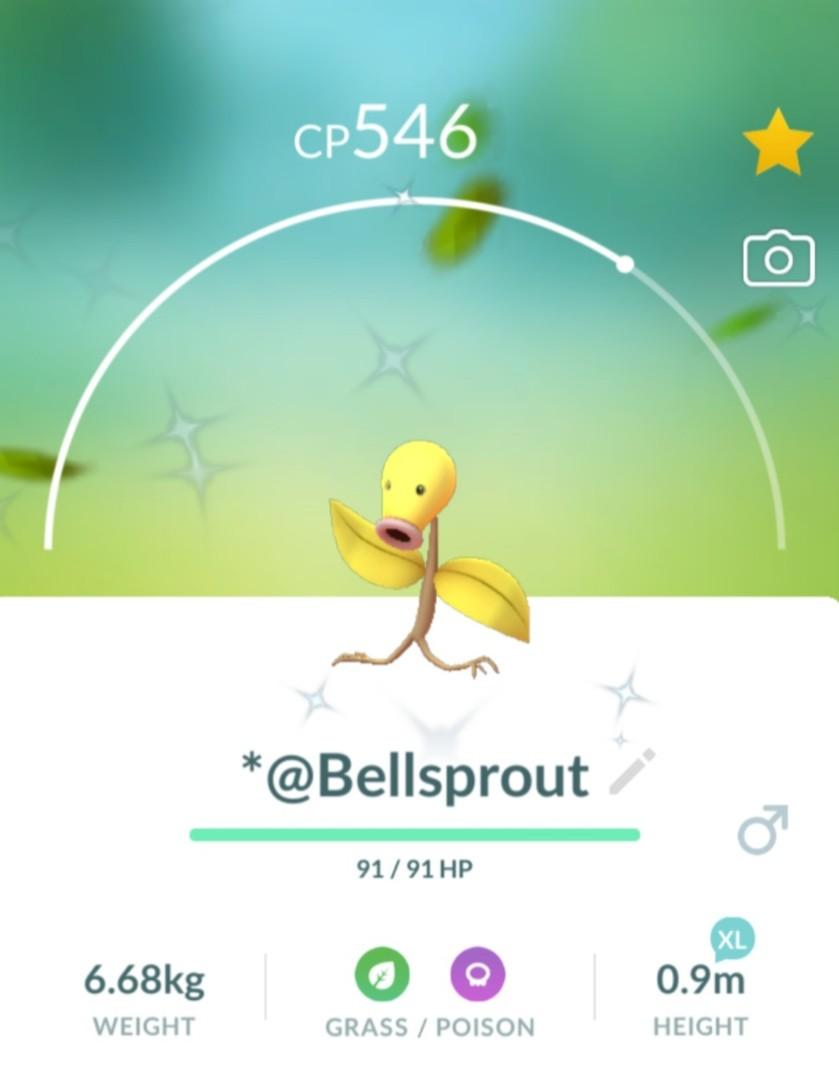 Shiny Bellsprout: Pokemon Go, Video Gaming, Gaming Accessories, In-Game ...