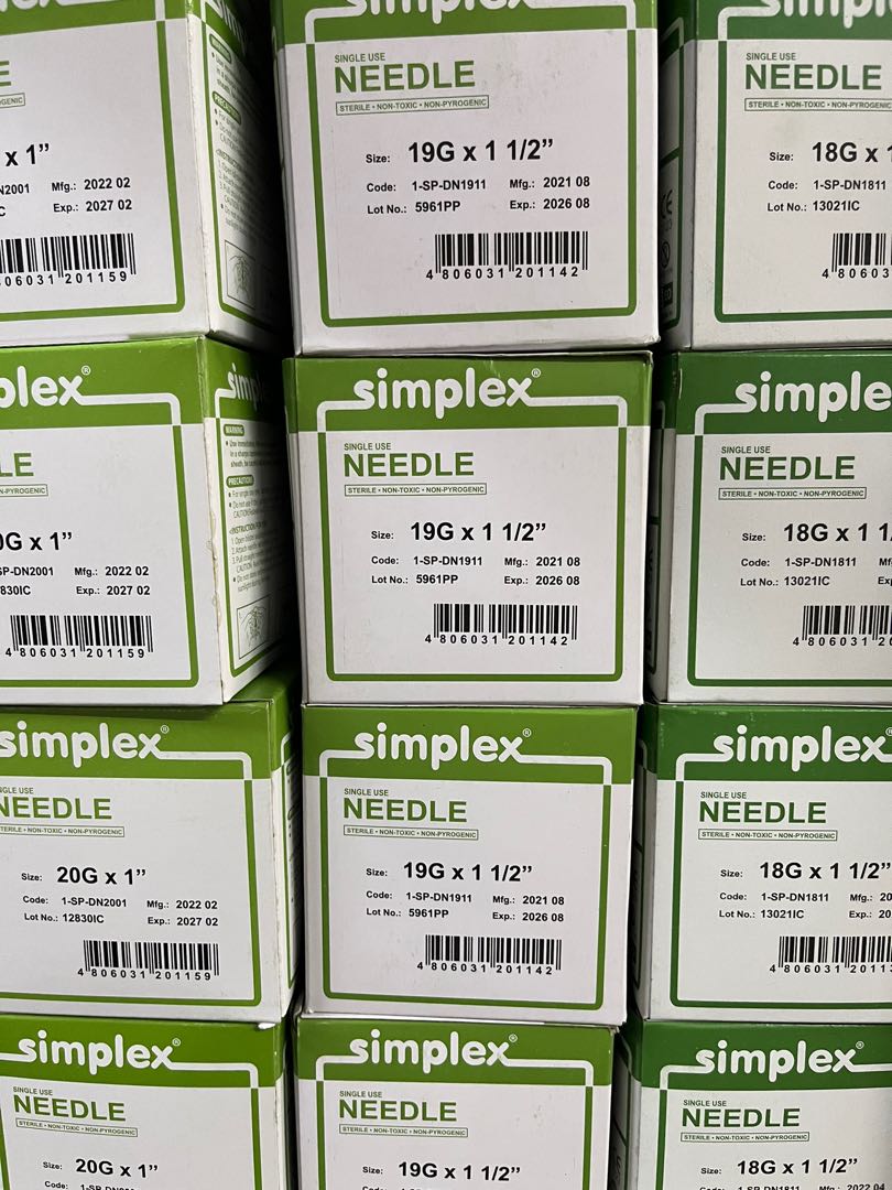 SIMPLEX DISPOSABLE NEEDLE, Health & Nutrition, Medical Supplies & Tools ...