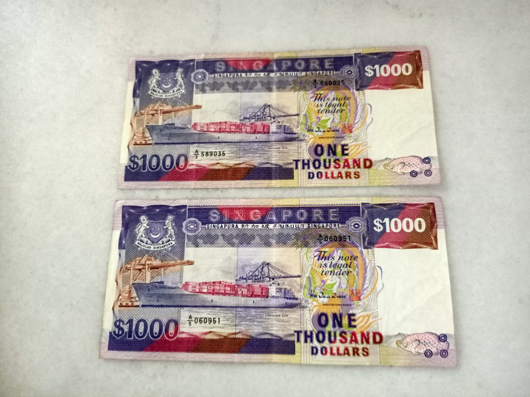 Singapore $1000 Ship Series Banknotes, Hobbies & Toys, Memorabilia ...