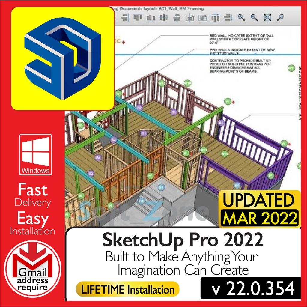 SketchUp Pro 2022 / 2021 / 2020 Permanent, Computers & Tech, Parts ...