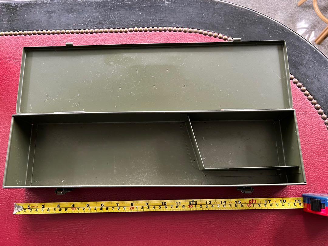 Solid metal army green Tool Box, Everything Else on Carousell
