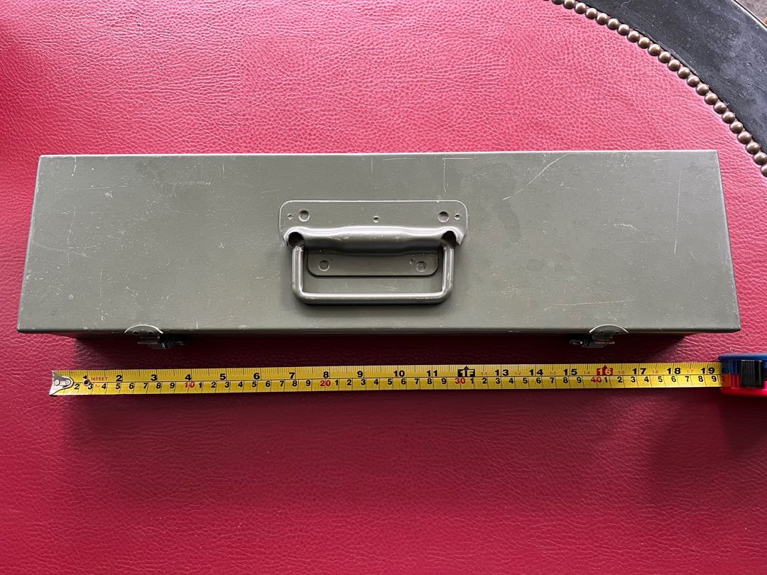 Solid metal army green Tool Box, Everything Else on Carousell