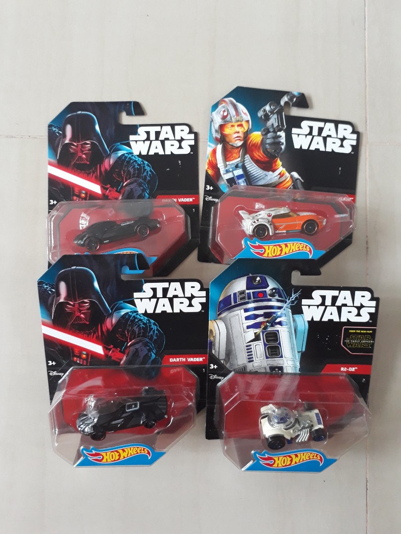 Star Wars Hot Wheels Cars / Vehicles (Darth Vader, Luke Skywalker, R2 ...