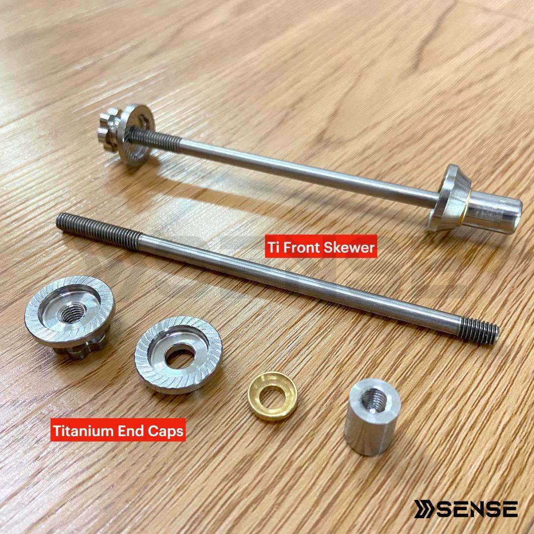 Titanium Front Skewer for Brompton Aceoffix Pikes 3Sixty Ti End Cap Nut ...