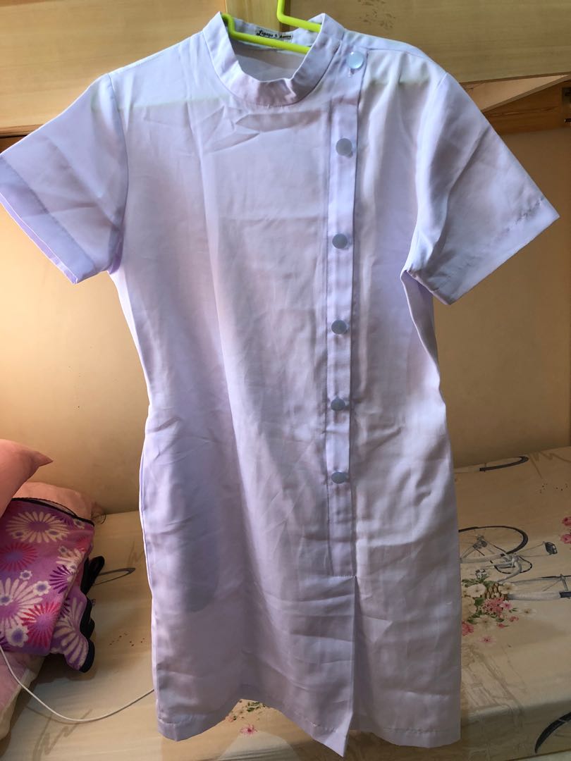 UST Med Tech Internship (Chinese Collar) Uniform, Women's Fashion ...