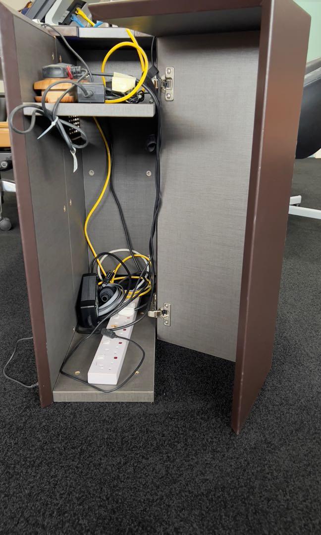 Wooden Office Table with CPU Compartment, Furniture & Home Living ...