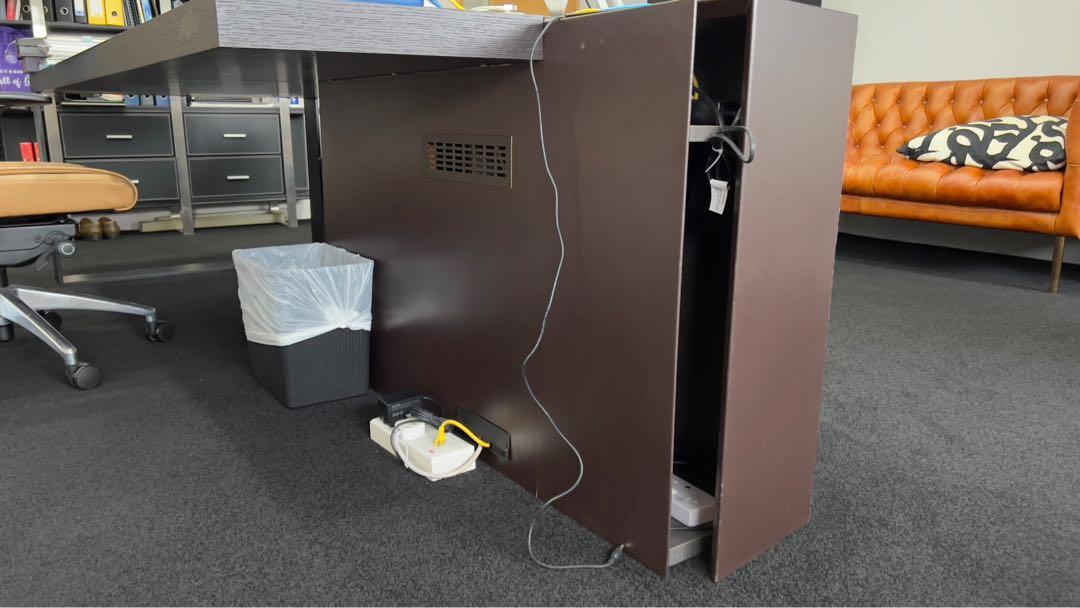 Wooden Office Table with CPU Compartment, Furniture & Home Living ...