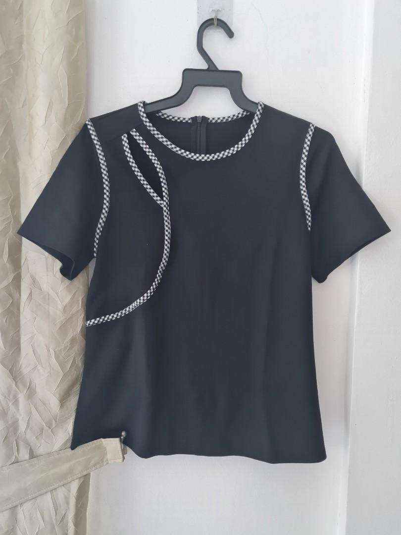 Work top with design, Women's Fashion, Tops, Blouses on Carousell
