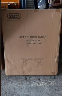 Zooey - 6Ft Fold-able Table - WHITE, Furniture & Home Living, Furniture ...