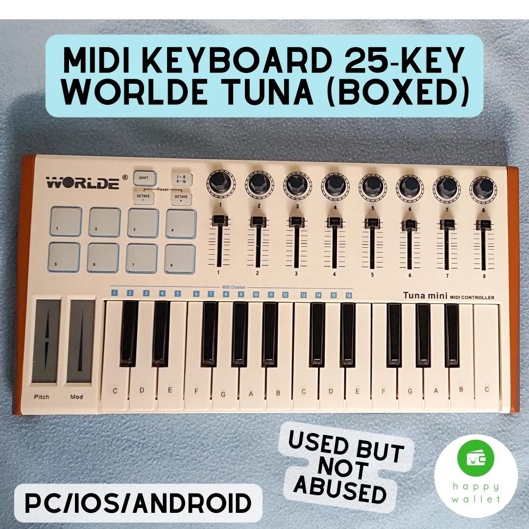 25 Keyboard Midi Piano WORLDE TUNA MINI Controller 8 RGB Backlit ...