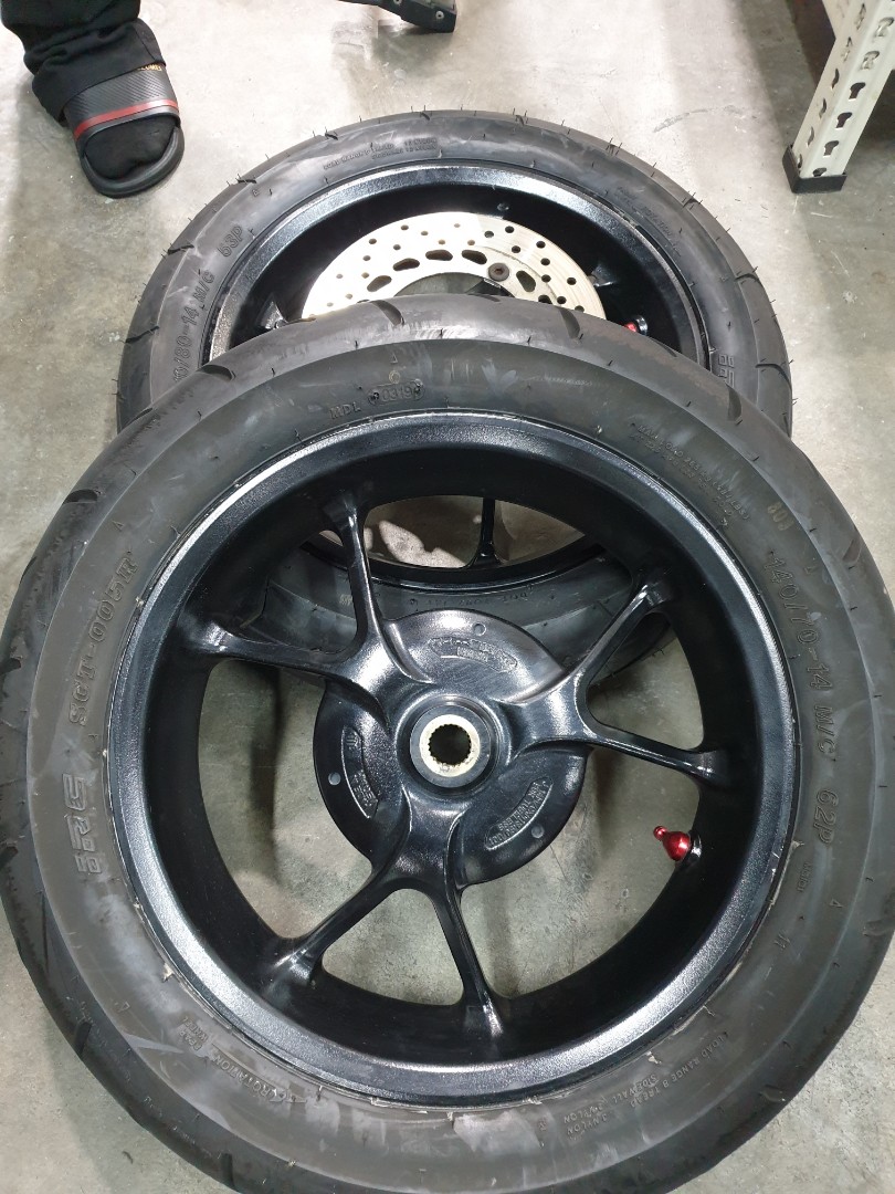 Aerox Black Rims, Motorcycles, Motorcycle Accessories on Carousell