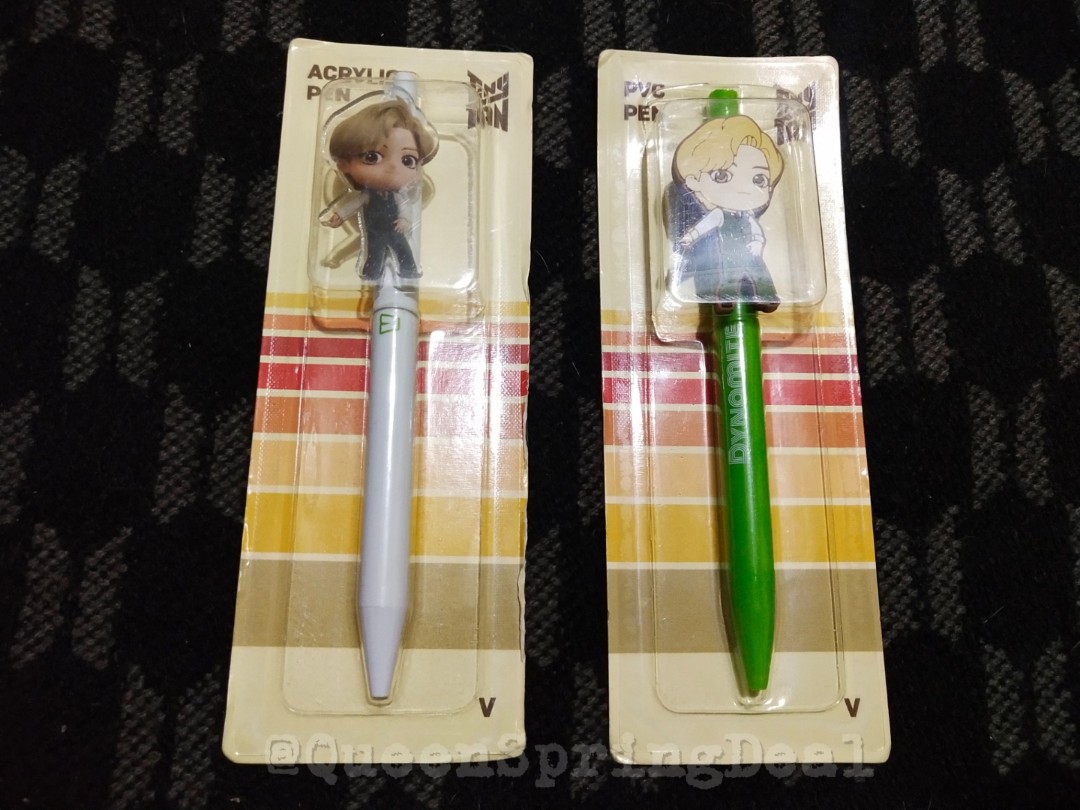 BTS V TinyTan Gel Pen (Acrylic Pen & PVC Pen) SET, Hobbies & Toys ...